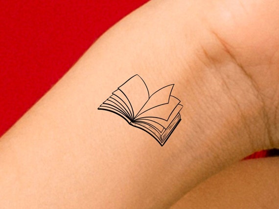 Book Temporary Tattoo | Etsy