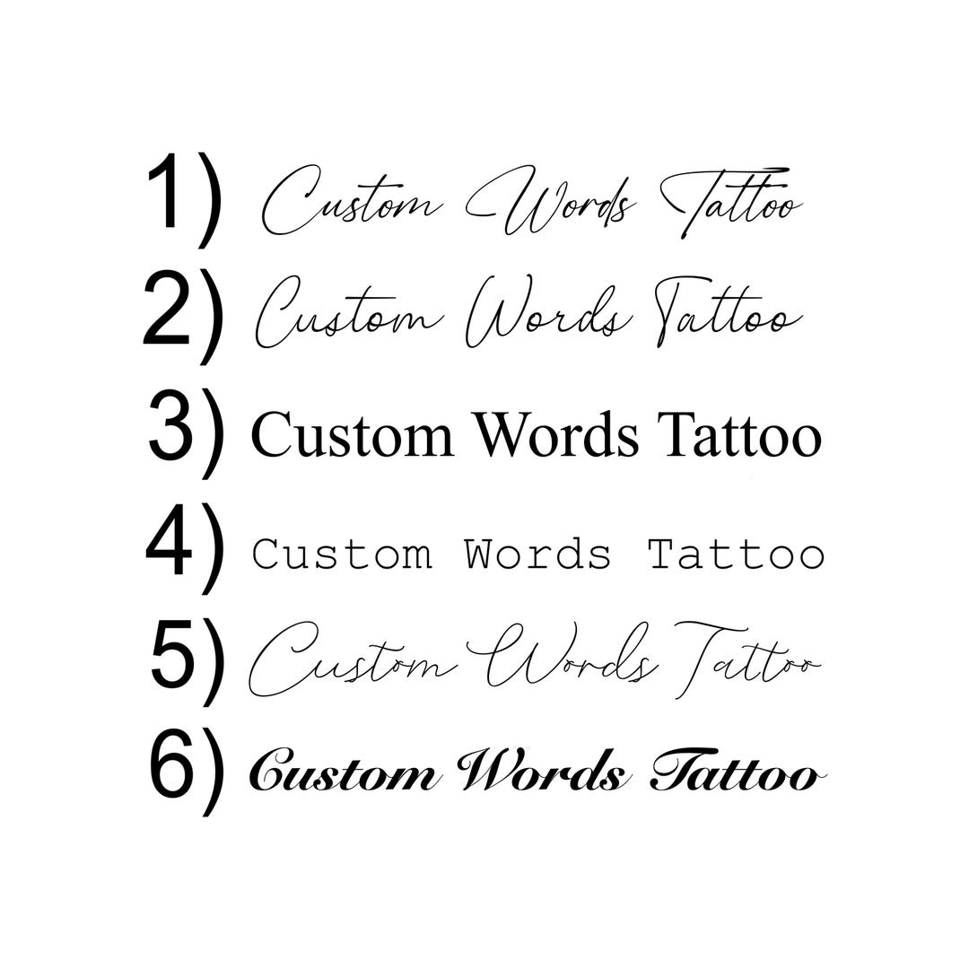 Custom Words Temporary Tattoo / Custom Handwriting Tattoo - Etsy