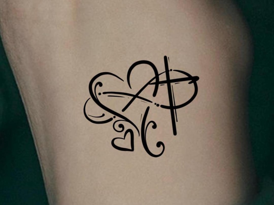 Cross Heart Infinity Temporary Tattoo - Religious Tattoo - Etsy