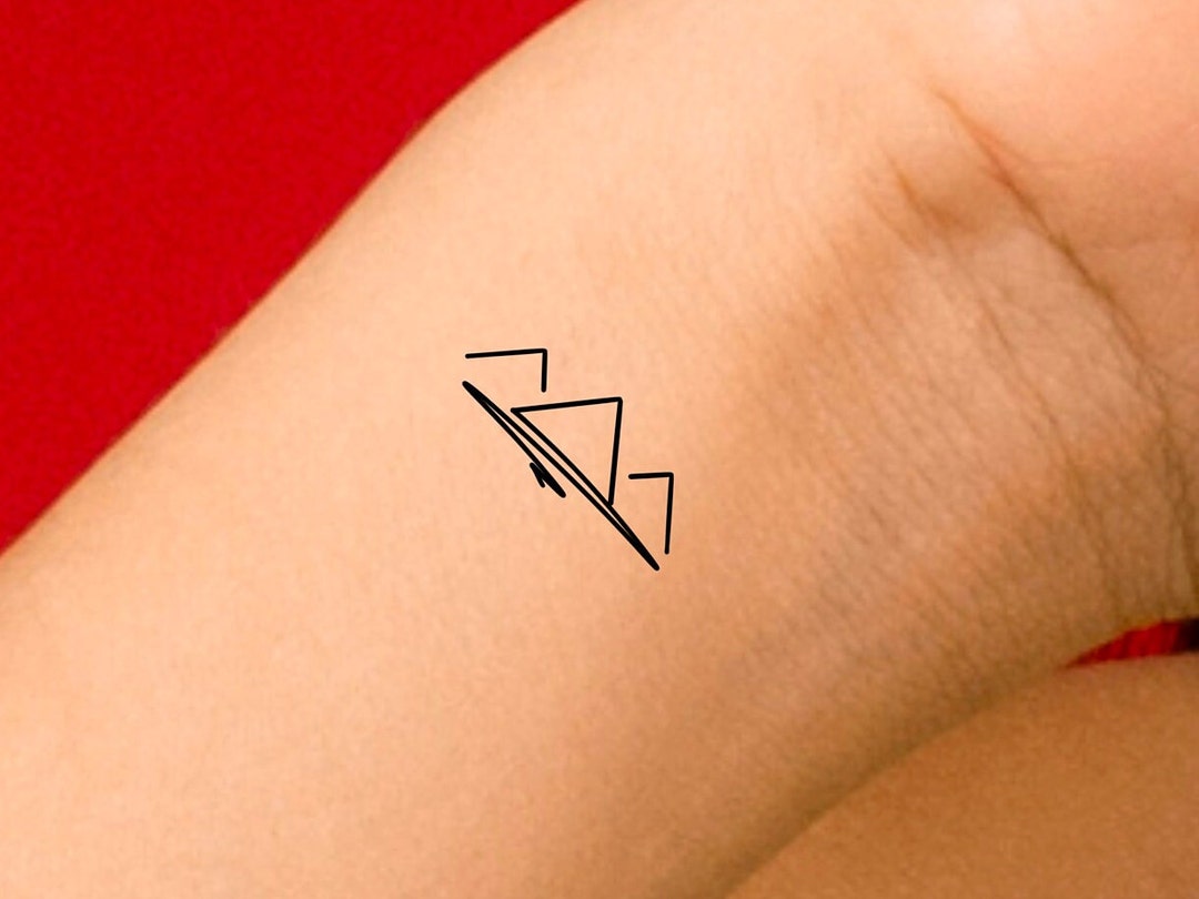 Minimalist Mountains Temporary Tattoo / Triangle Tattoo / Geometric ...