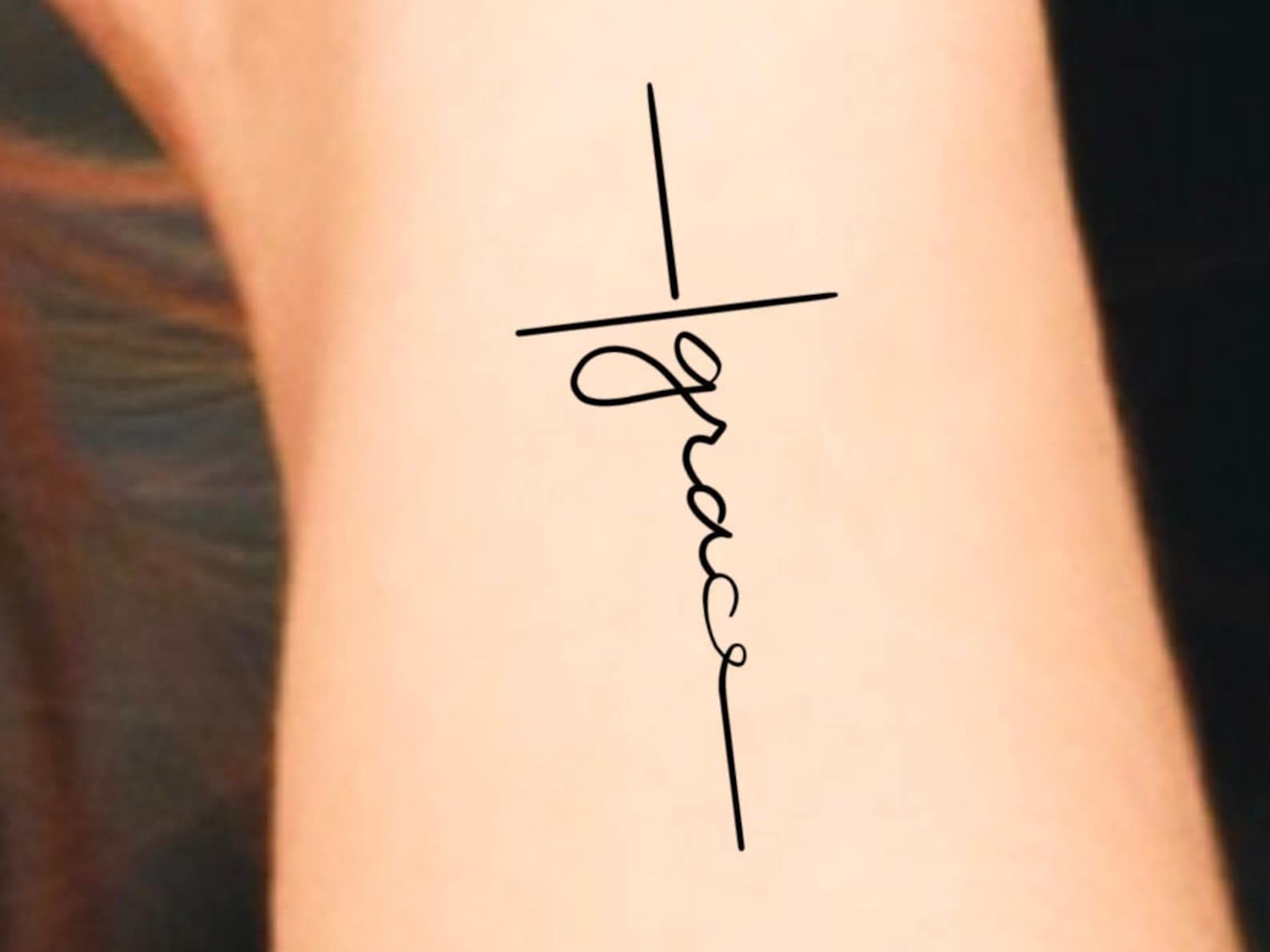 Grace Cross Temporary Tattoo / Religious Tattoo / Cross Tattoo - Etsy