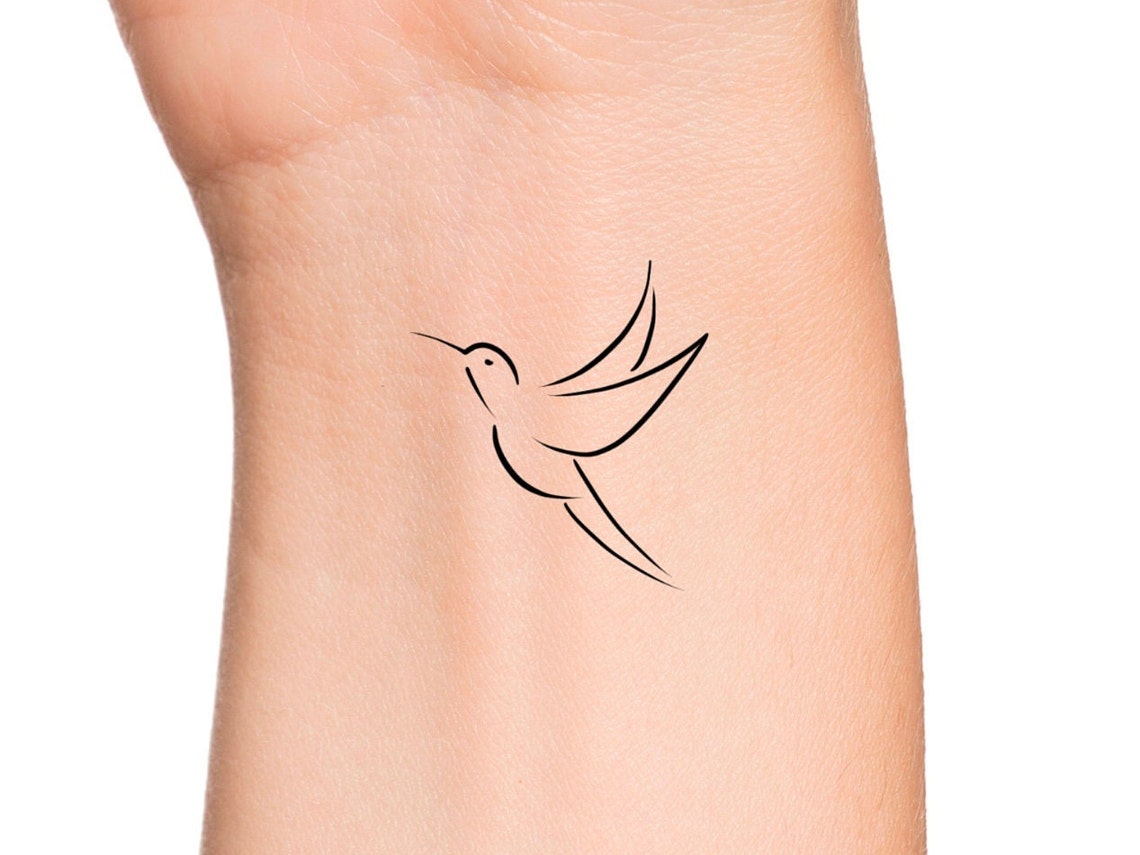 Hummingbird Temporary Tattoo / Small Bird Tattoo - Etsy