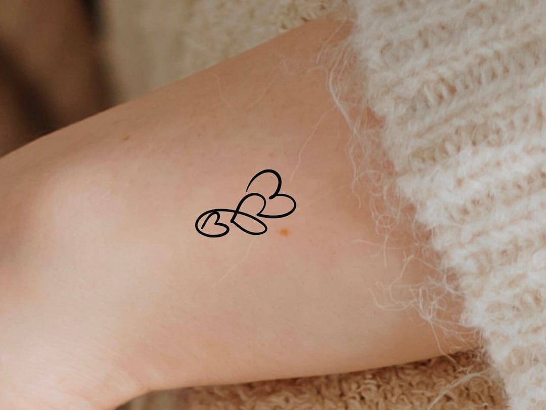3 Connecting Hearts Temporary Tattoo - Etsy
