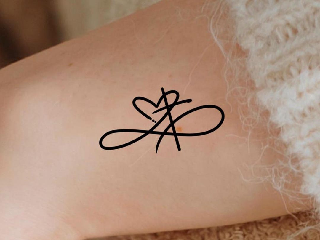 Cross Heart Infinity Temporary Tattoo - Religious Tattoo - Etsy