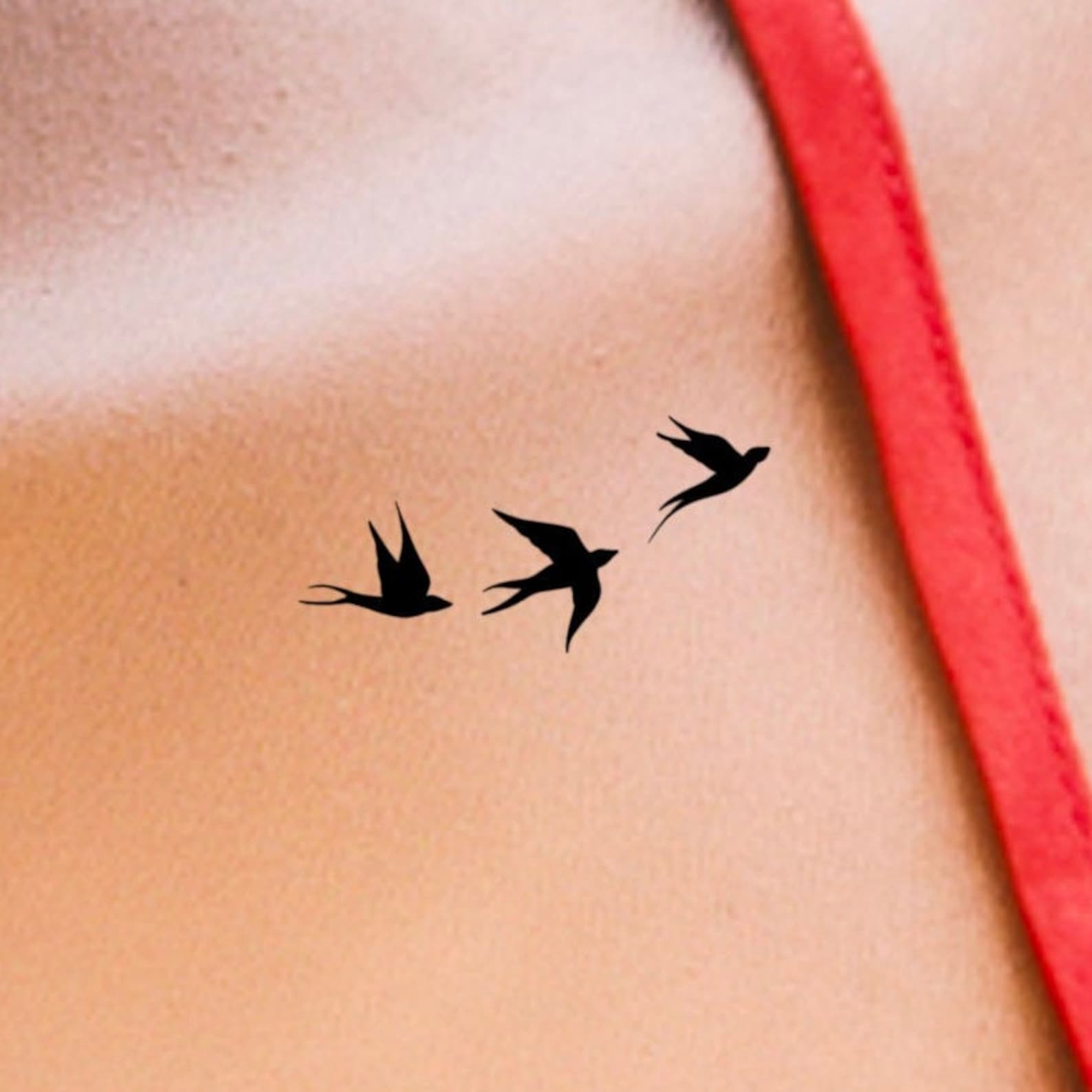 Silhouette Birds Temporary Tattoo / Small Birds Tattoo / Birds - Etsy