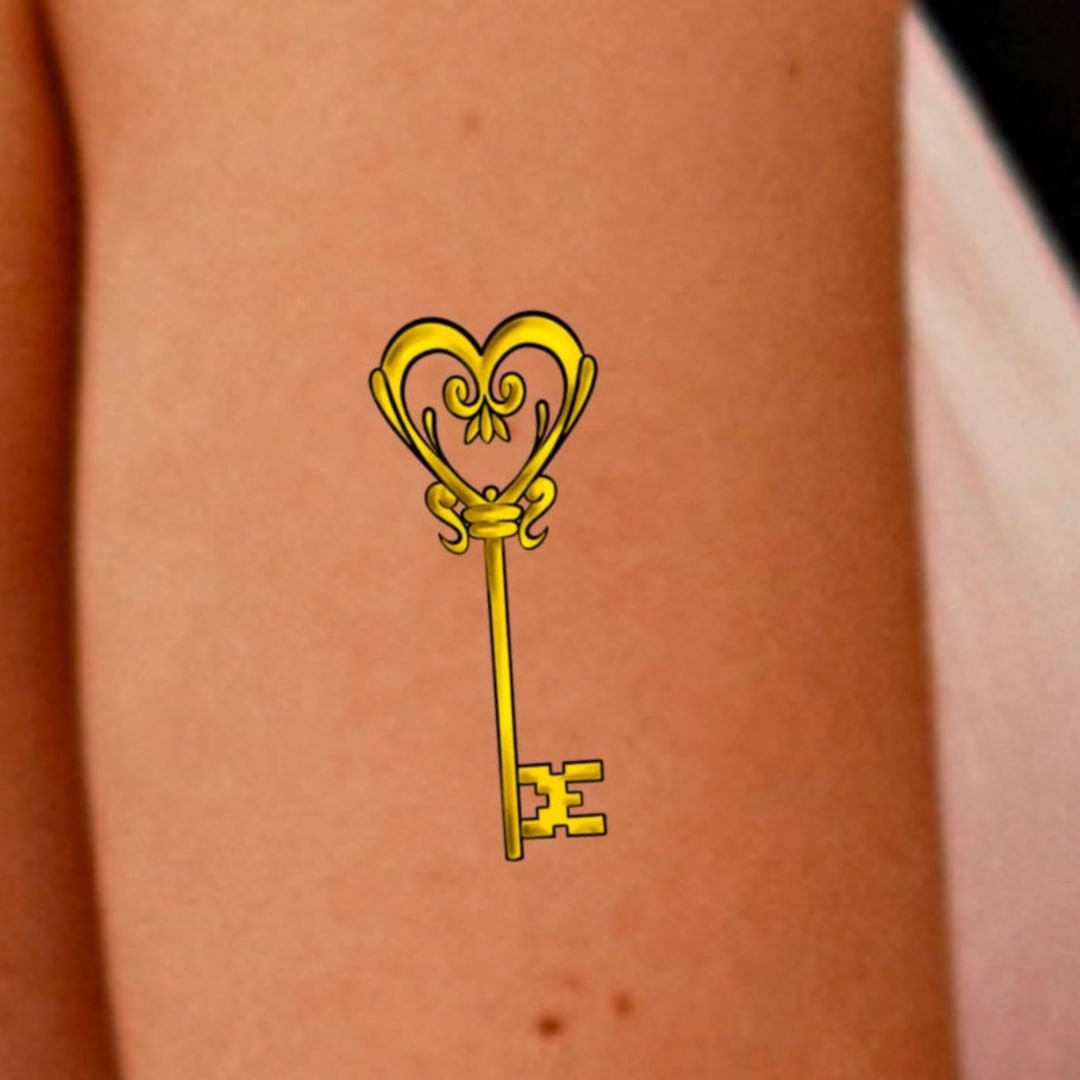 Skeleton Key Temporary Tattoo / Key Tattoo / Small Key Tattoo / Fancy ...