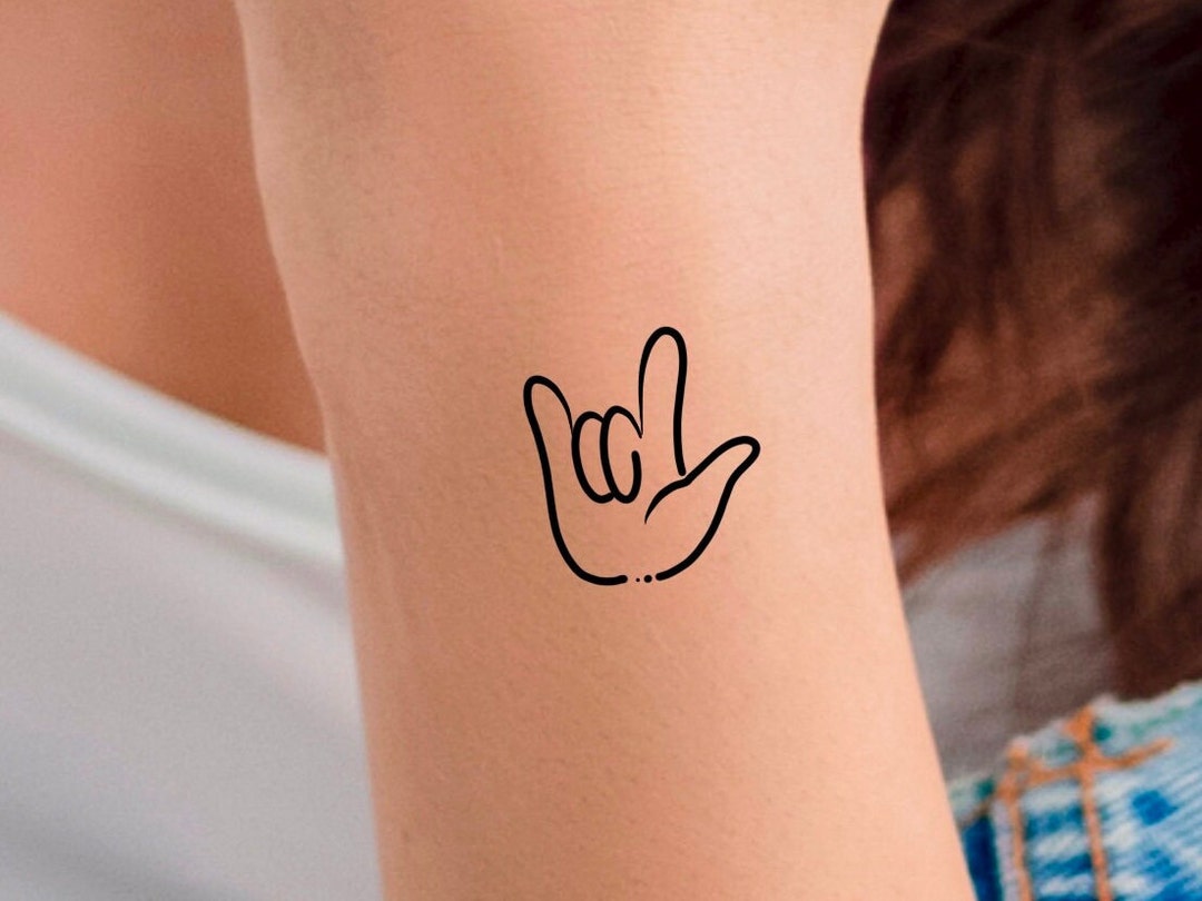 ILY Sign Language Tattoo / I Love You Temporary Tattoo - Etsy