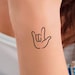 ILY Sign Language Tattoo / I Love You Temporary Tattoo - Etsy