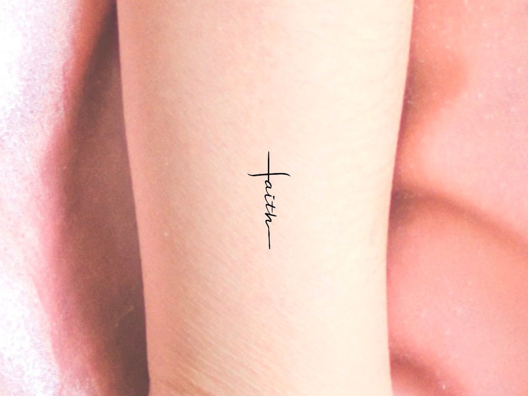 Faith Cross Temporary Tattoo - Etsy