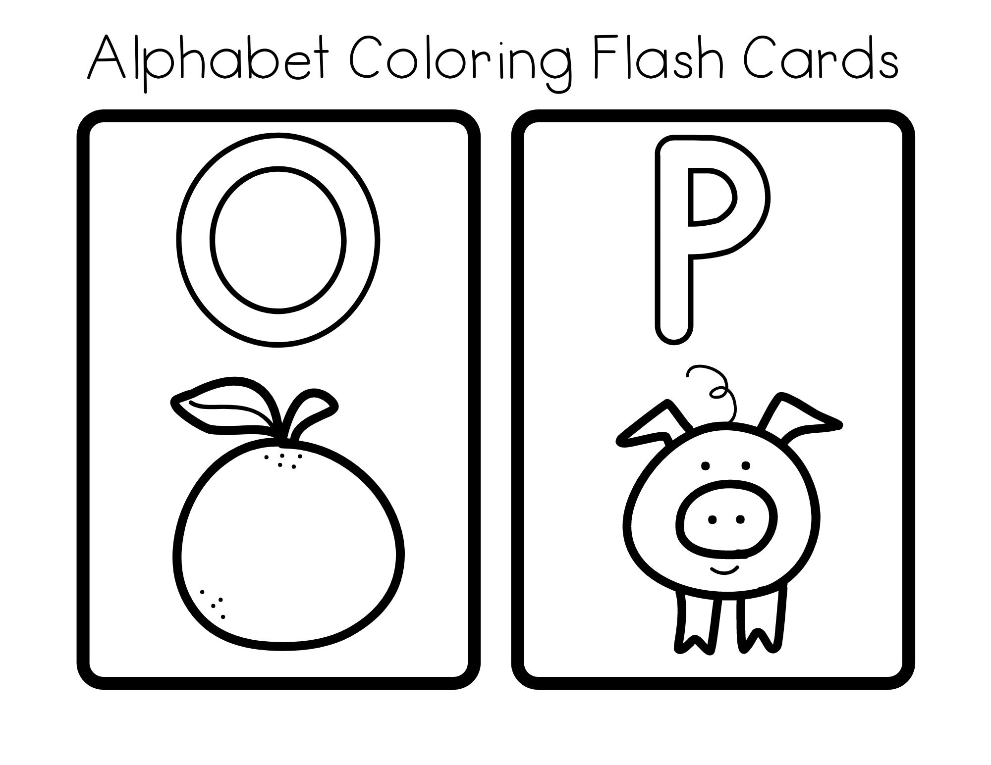 Alphabet Coloring Flash Cards - Etsy