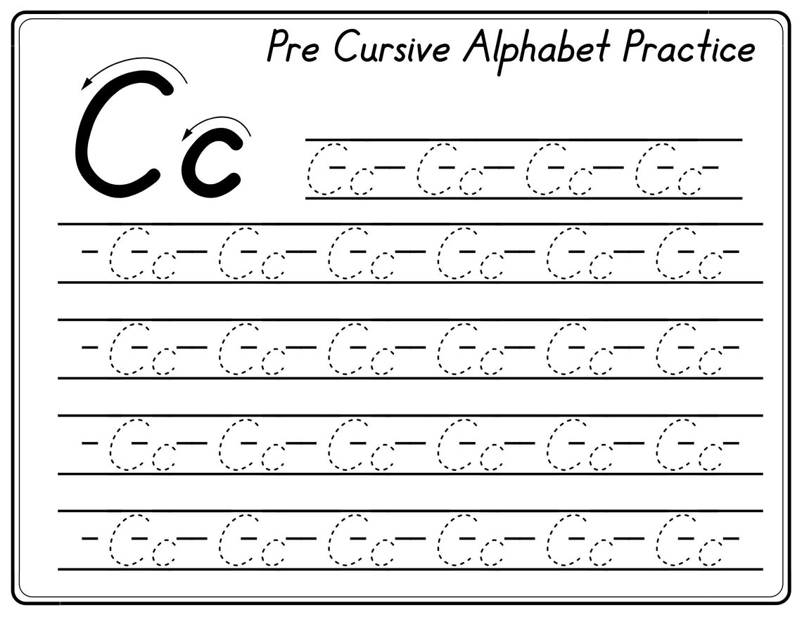 Pre Cursive Handwriting Practice - Etsy