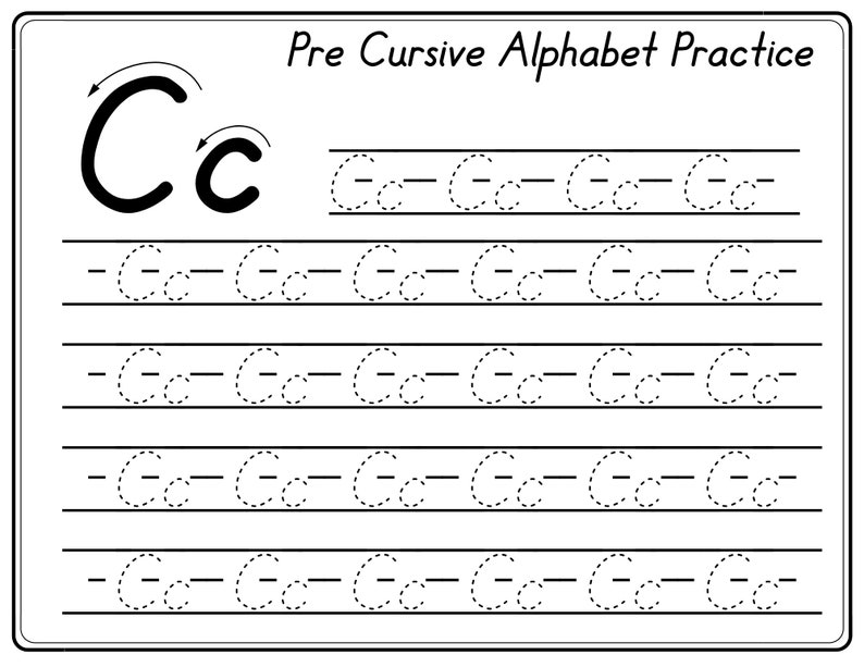 Pre Cursive Handwriting Practice - Etsy