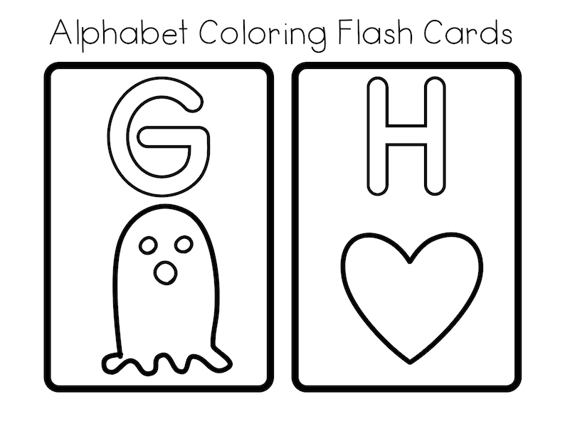 Alphabet Coloring Flash Cards - Etsy