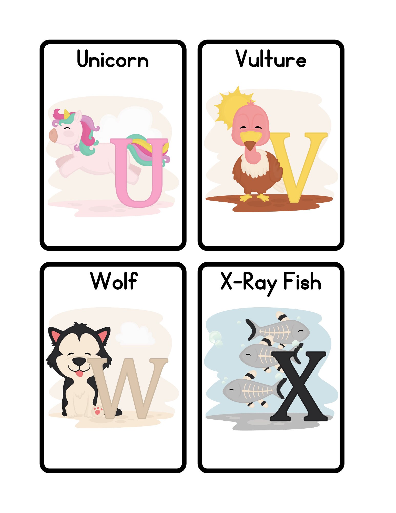 Animal Alphabet Printable Flashcards - Etsy