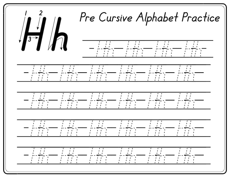 Pre Cursive Handwriting Practice - Etsy
