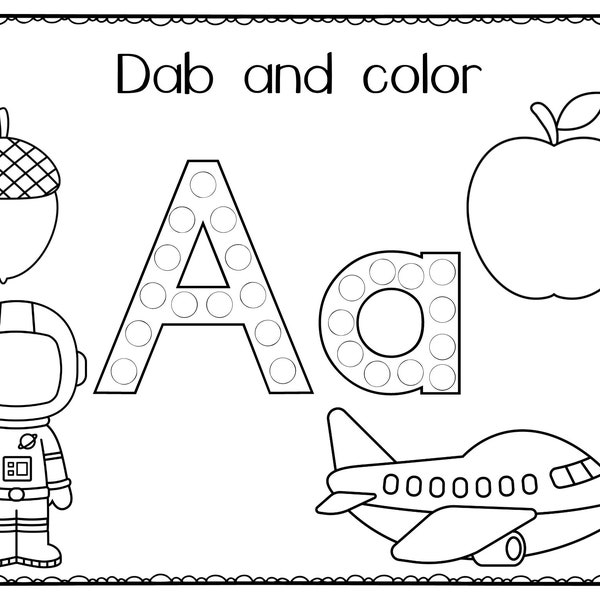 Alphabet Coloring Flash Cards - Etsy