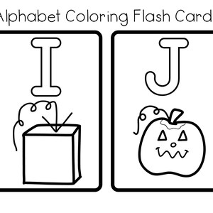 Alphabet Coloring Flash Cards - Etsy