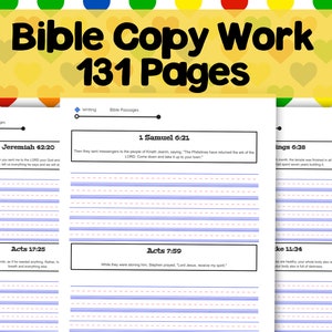 Bible Copy Work Worksheets Printable - Etsy