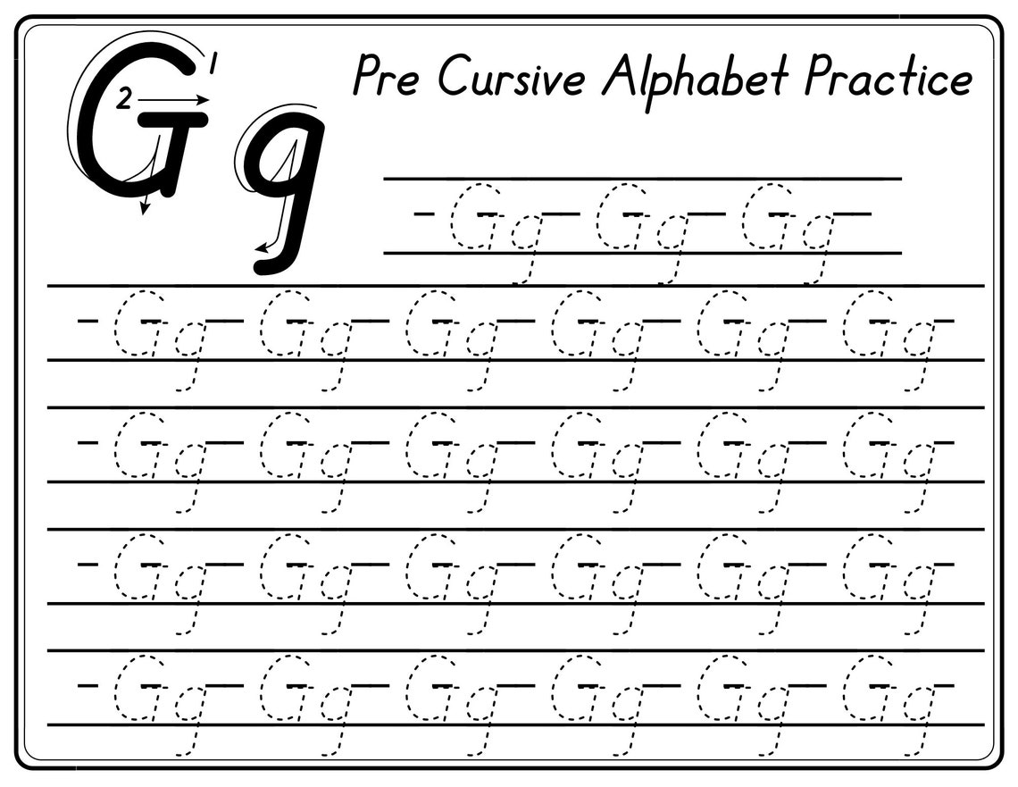 Pre Cursive Handwriting Practice - Etsy