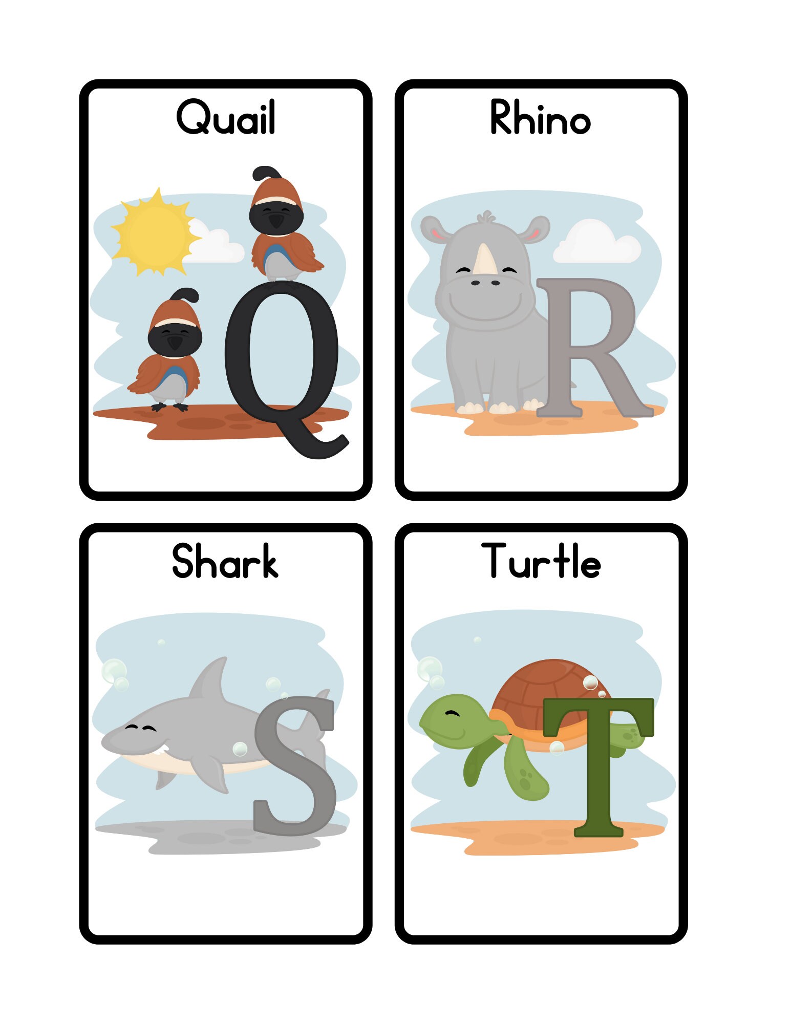 Animal Alphabet Printable Flashcards - Etsy