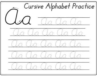 81 Pages of Cursive Handwriting Practice Worksheets A-Z Lower and Upper ...