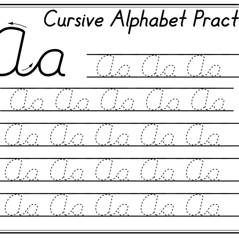 Cursive Practice Sheets - Etsy