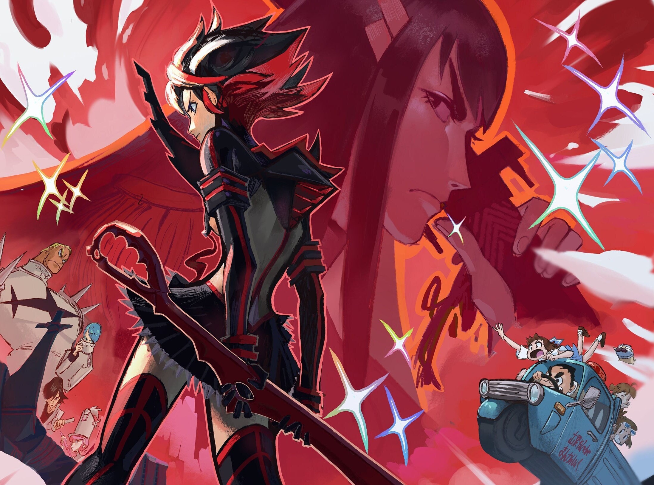 Ryuko Foil Print Kill La Kill Fanart Wall Art - Etsy