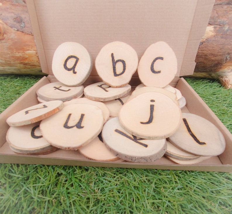 ALPHABET LOG SLICES - Etsy