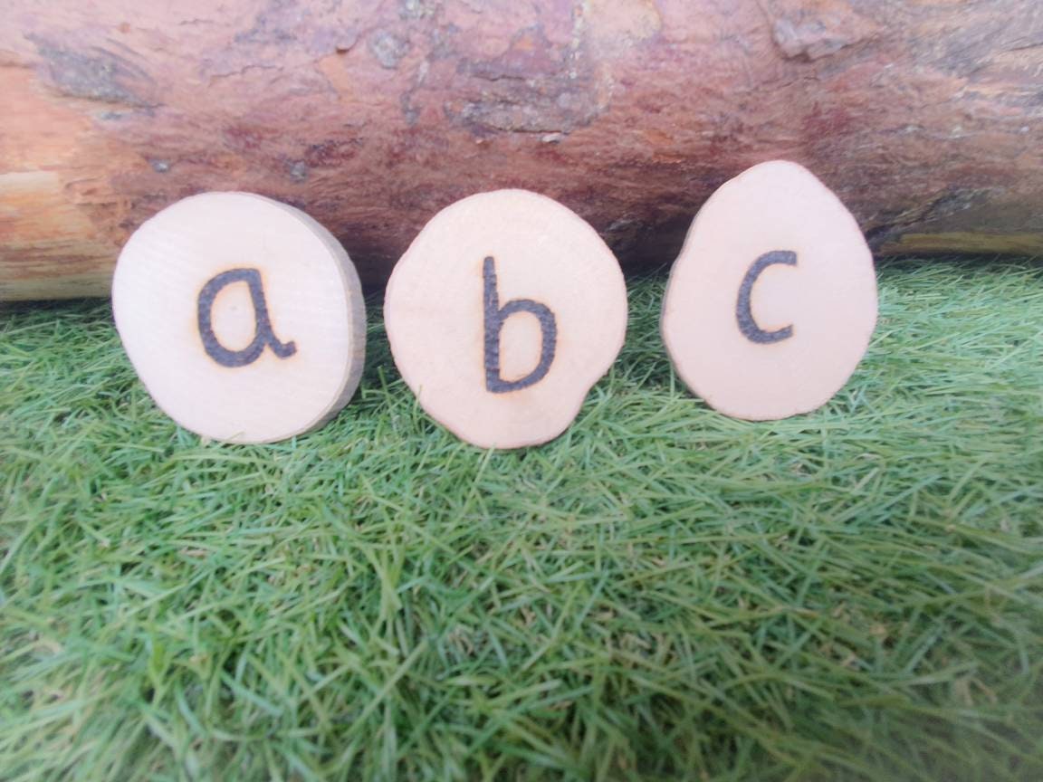 ALPHABET LOG SLICES - Etsy