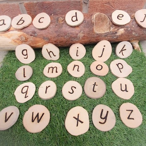 ALPHABET LOG SLICES - Etsy