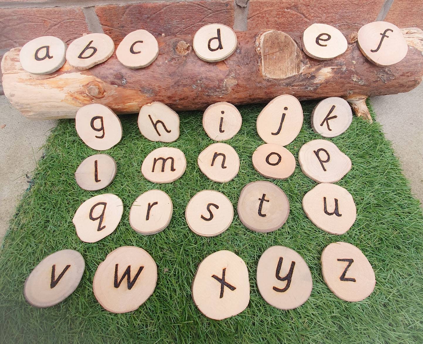 ALPHABET LOG SLICES - Etsy