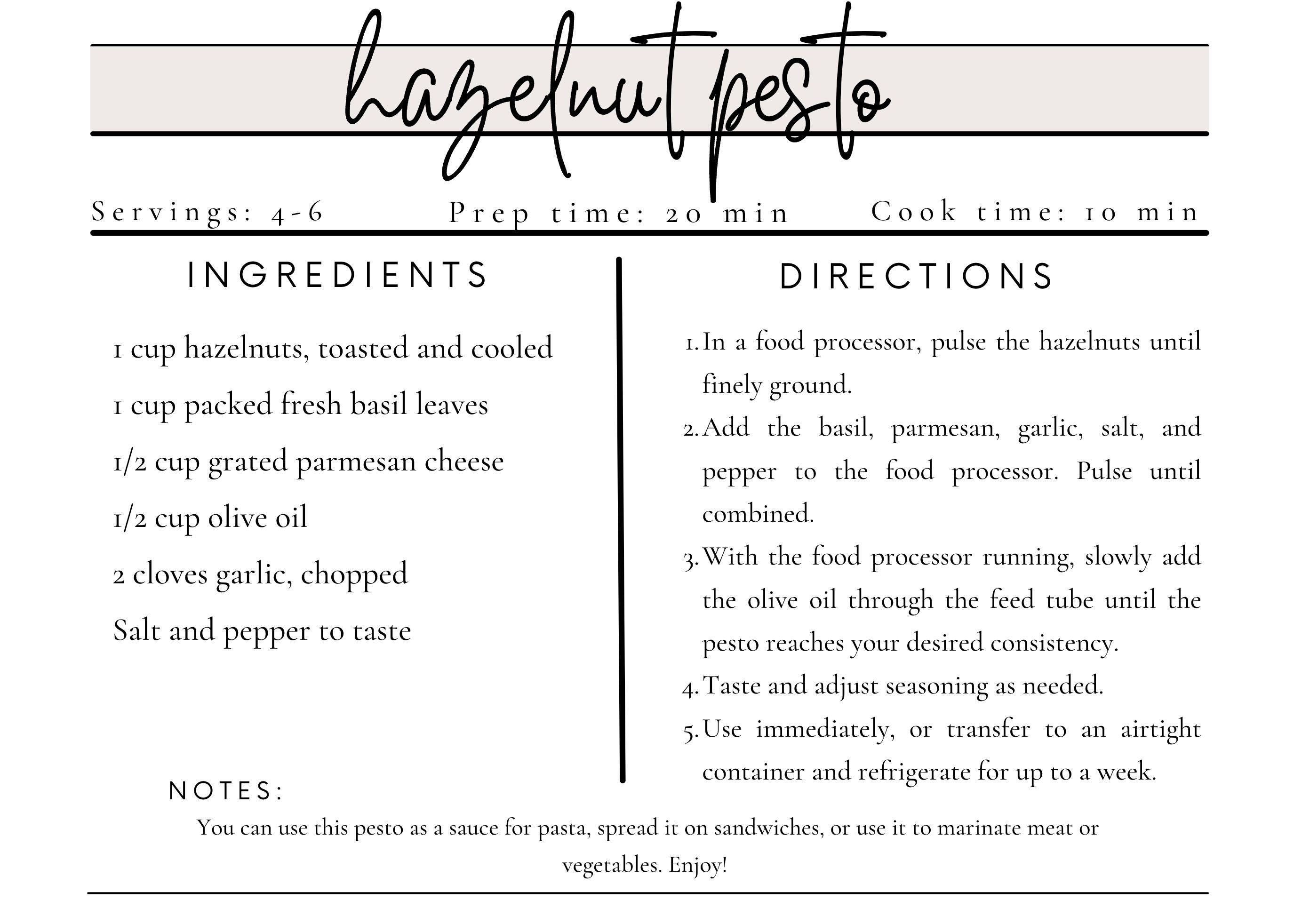 Farmhouse Recipe Card Template - Editable Minimalist Design, Timeless ...