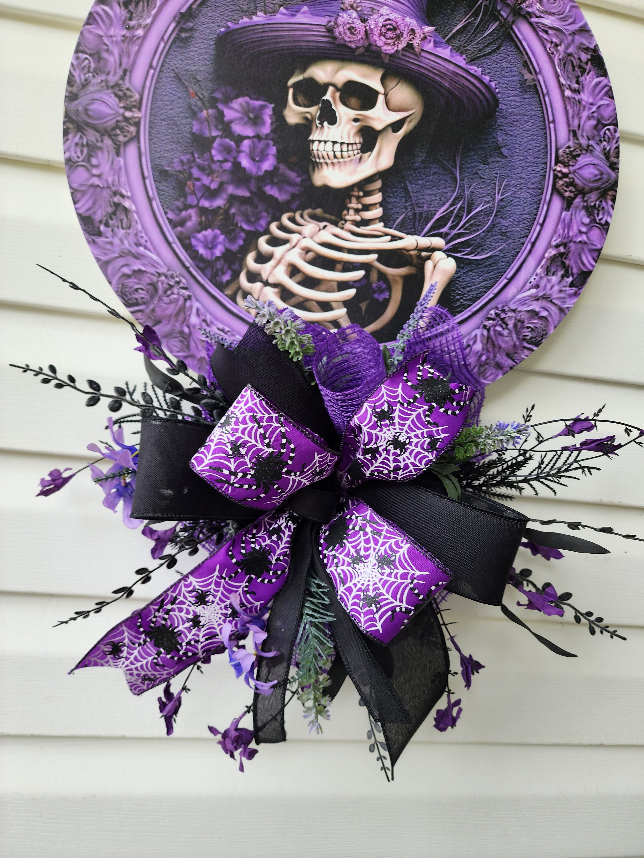 Halloween Skeleton Door Hanger Wall Hanging, Front Door Outdoor Decor ...