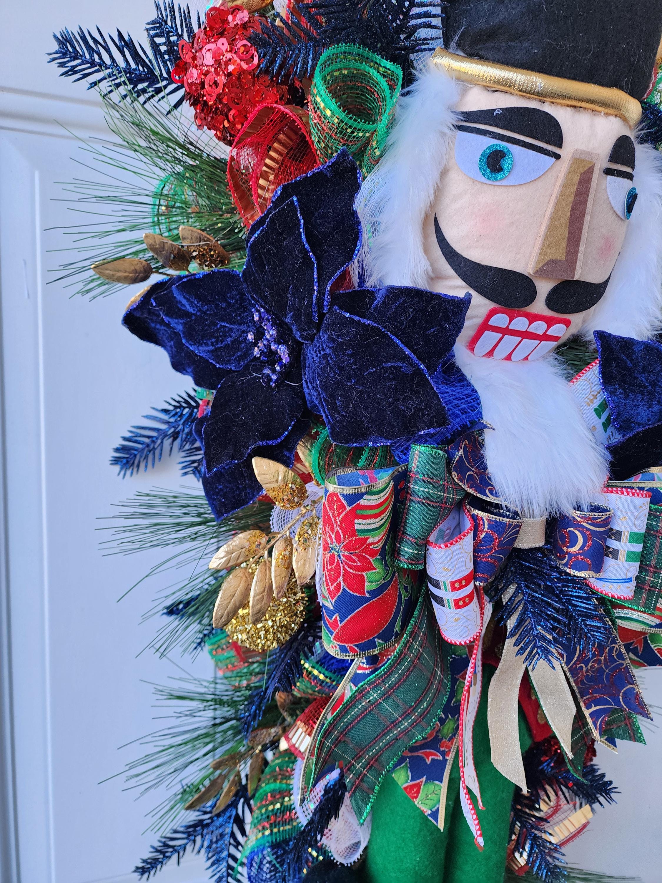 Christmas Nutcracker Large Whimsical Front Door Decor Swag, Door Hanger ...