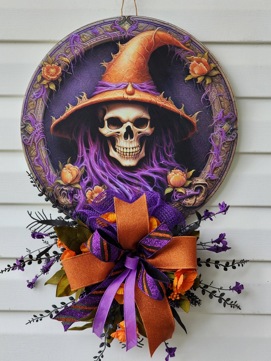 Halloween Skeleton Door Hanger Wall Hanging, Front Door Outdoor Decor ...