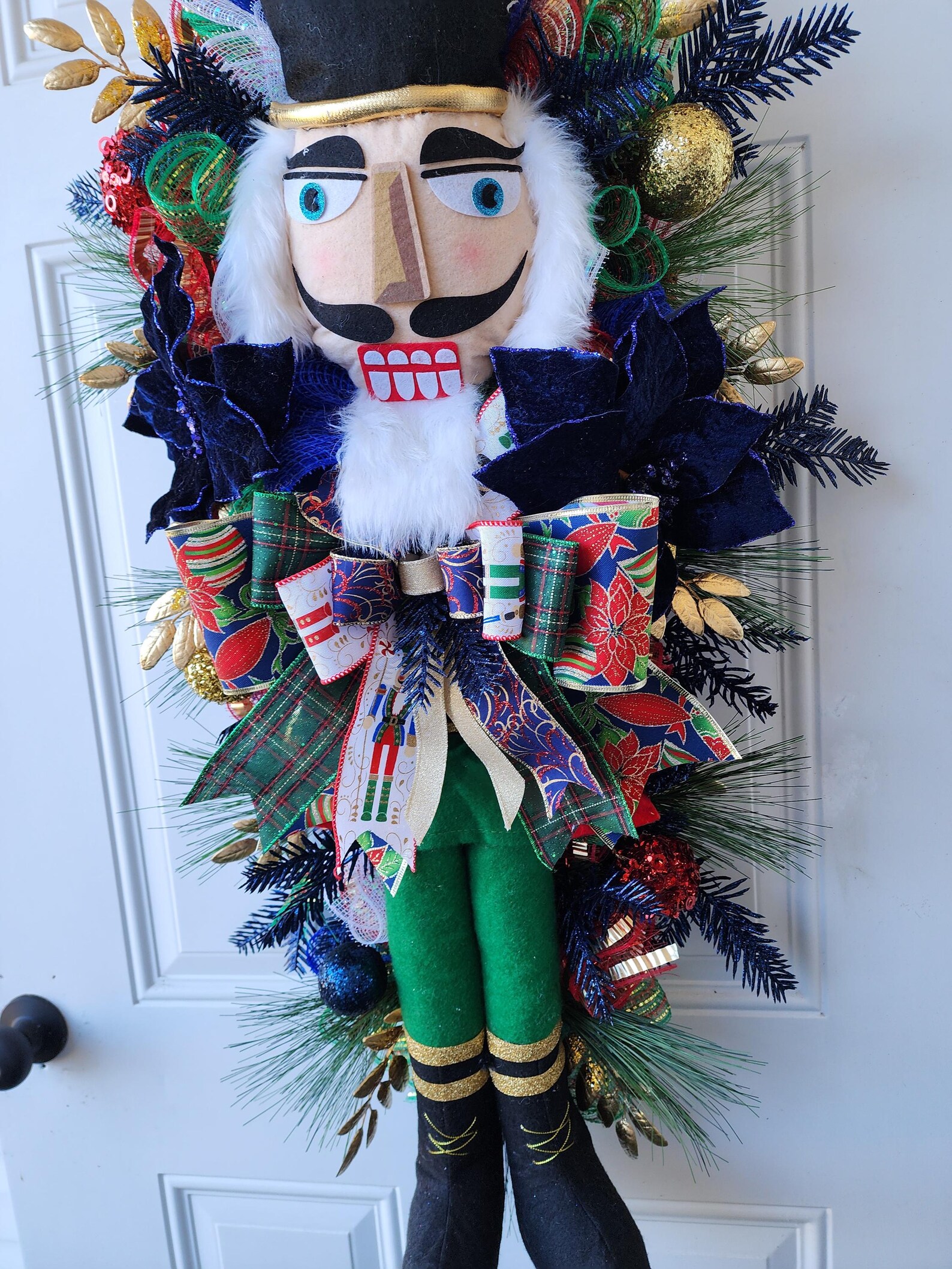Christmas Nutcracker Large Whimsical Front Door Decor Swag, Door Hanger ...