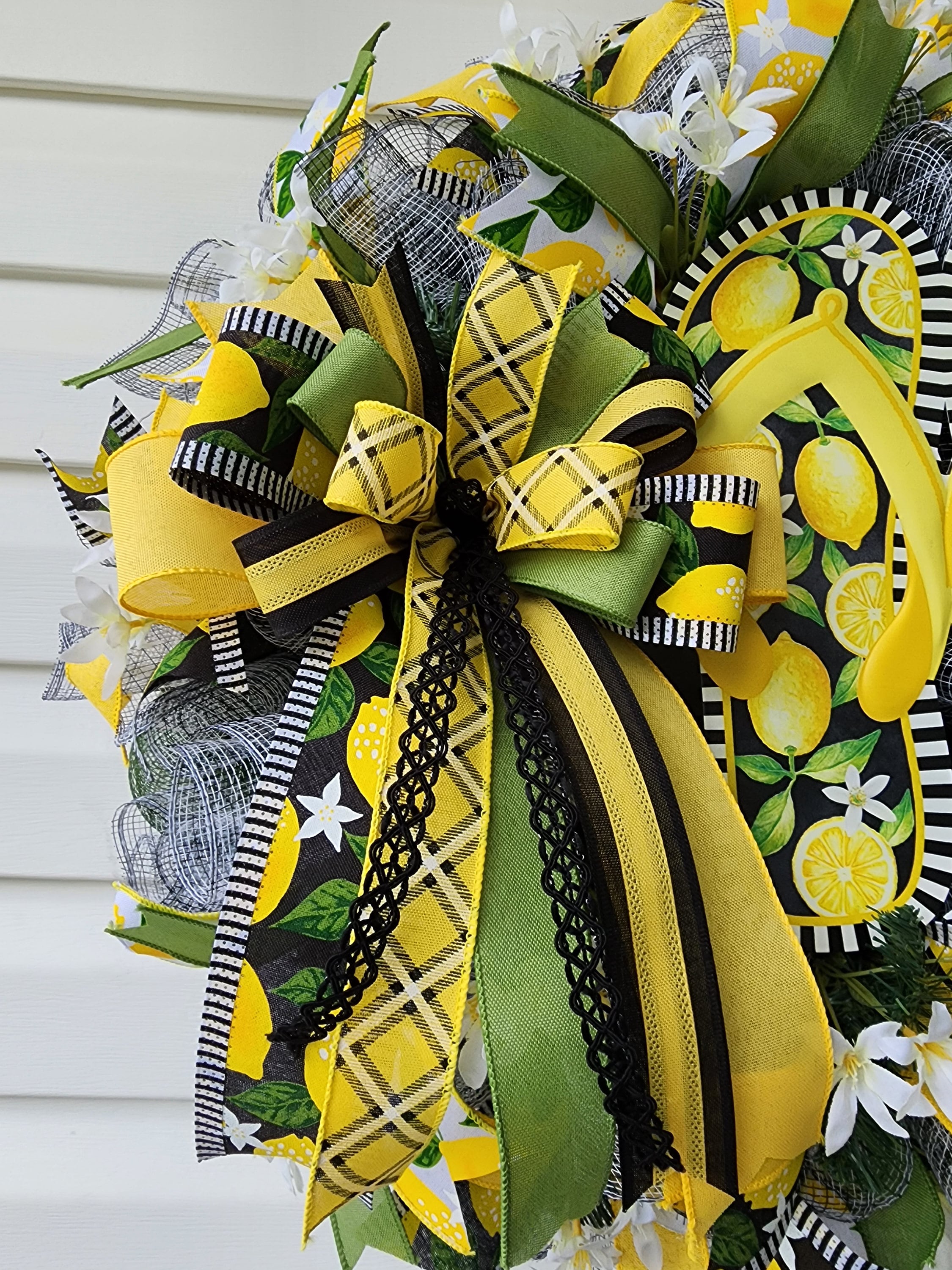Lemon Flip Flop Summer Wreath Farmhouse Fruit Door Hanger - Etsy