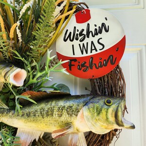 Fish Grapevine Wreath for Front Door, Everyday Summer Fishing Decor ...