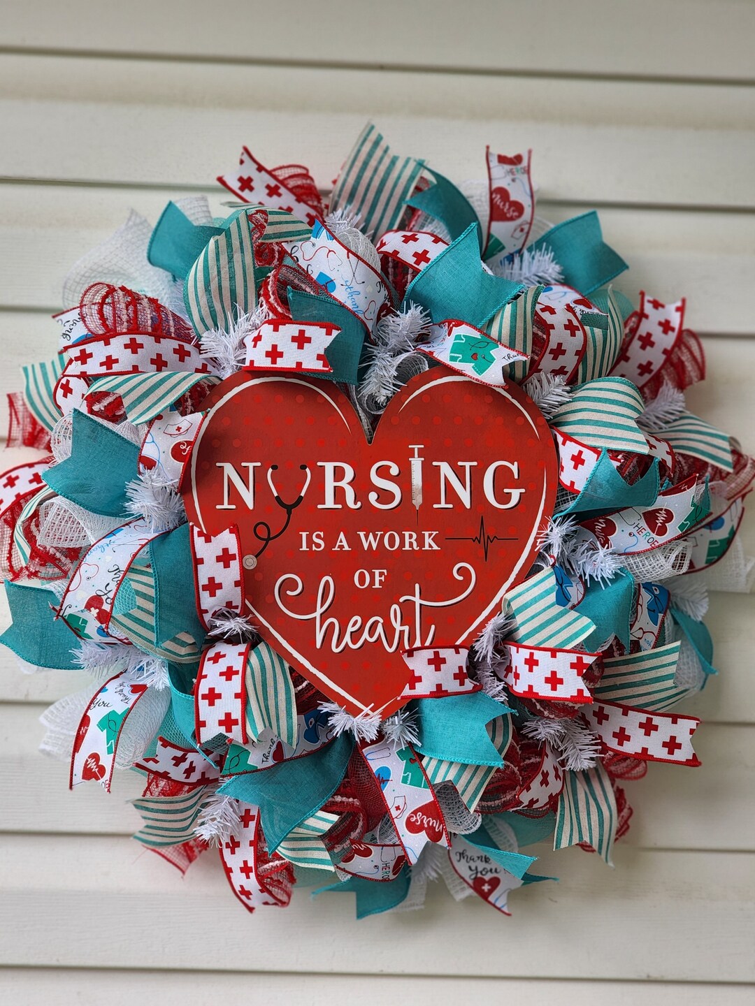 Nurse Healthcare Front Door Wreath, Wall Hanging Door Decor - Etsy
