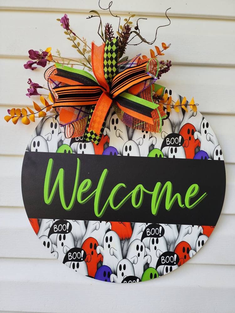 Halloween Ghost Door Hanger Wall Hanging Front Door Outdoor - Etsy