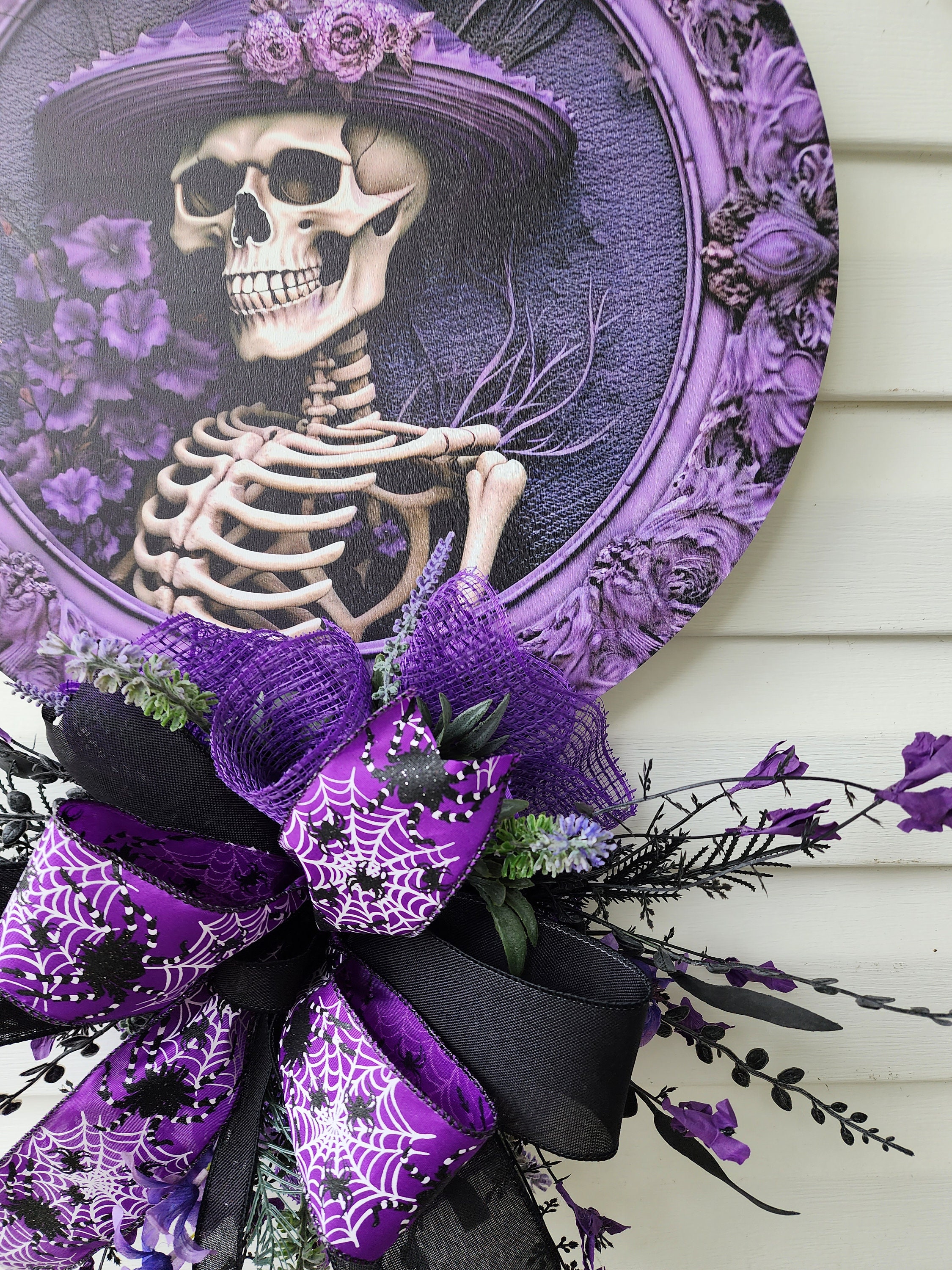 Halloween Skeleton Door Hanger Wall Hanging, Front Door Outdoor Decor ...