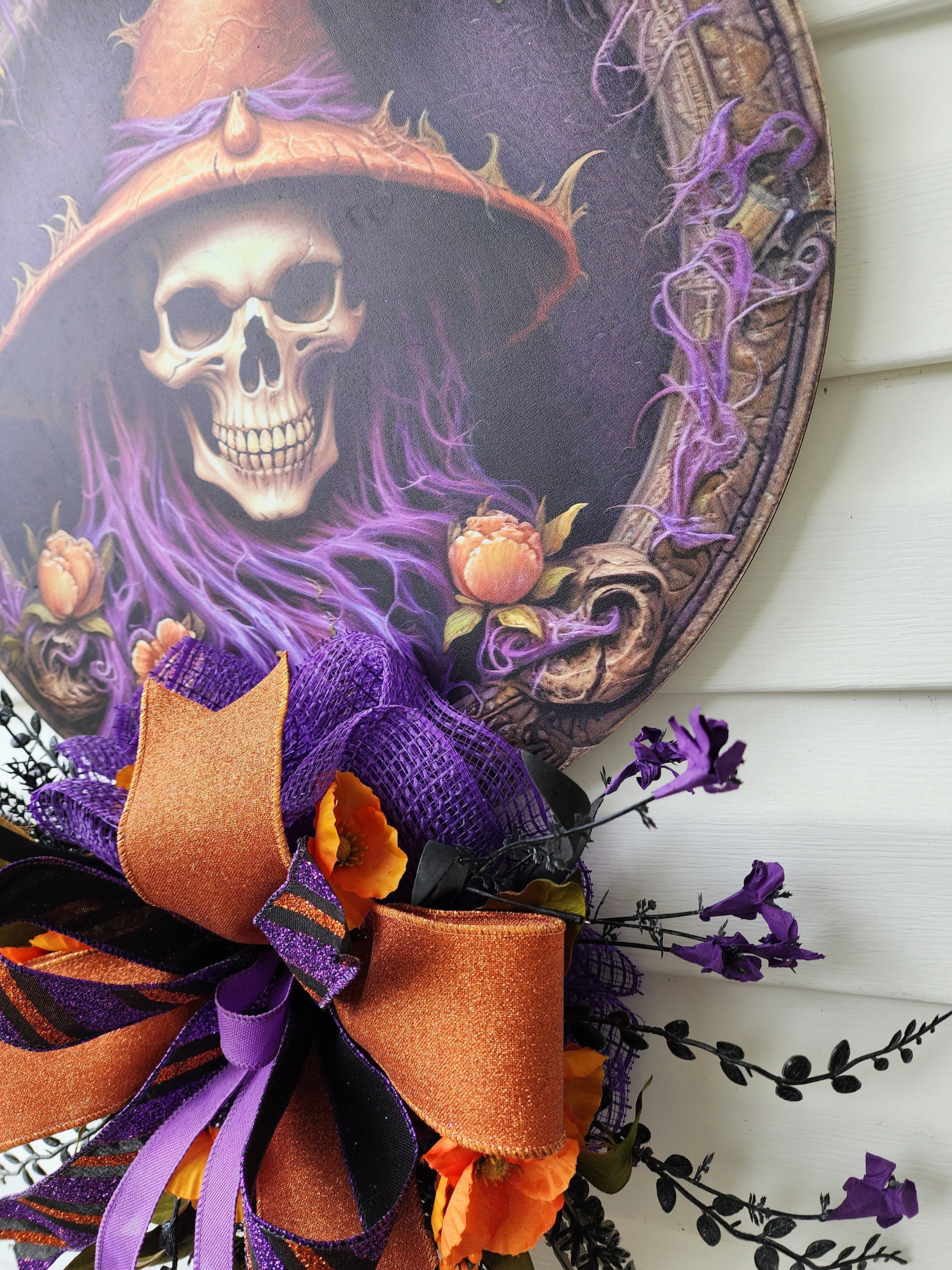 Halloween Skeleton Door Hanger Wall Hanging, Front Door Outdoor Decor ...
