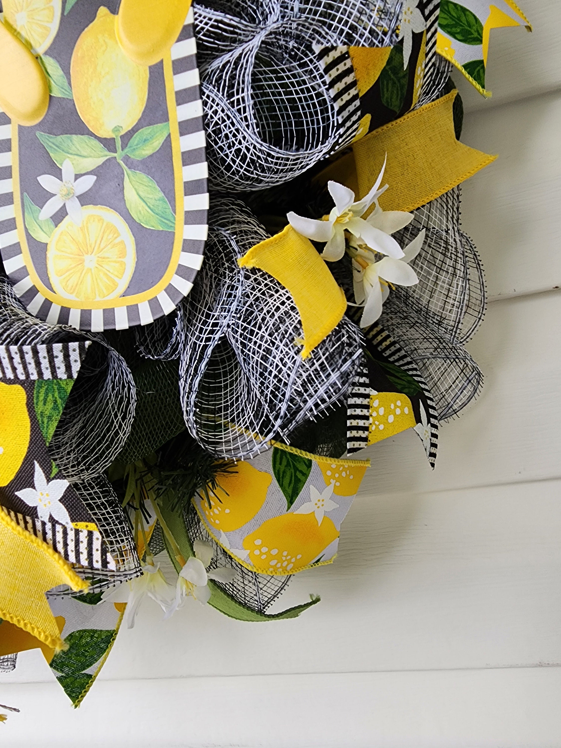 Lemon Flip Flop Summer Wreath Farmhouse Fruit Door Hanger - Etsy