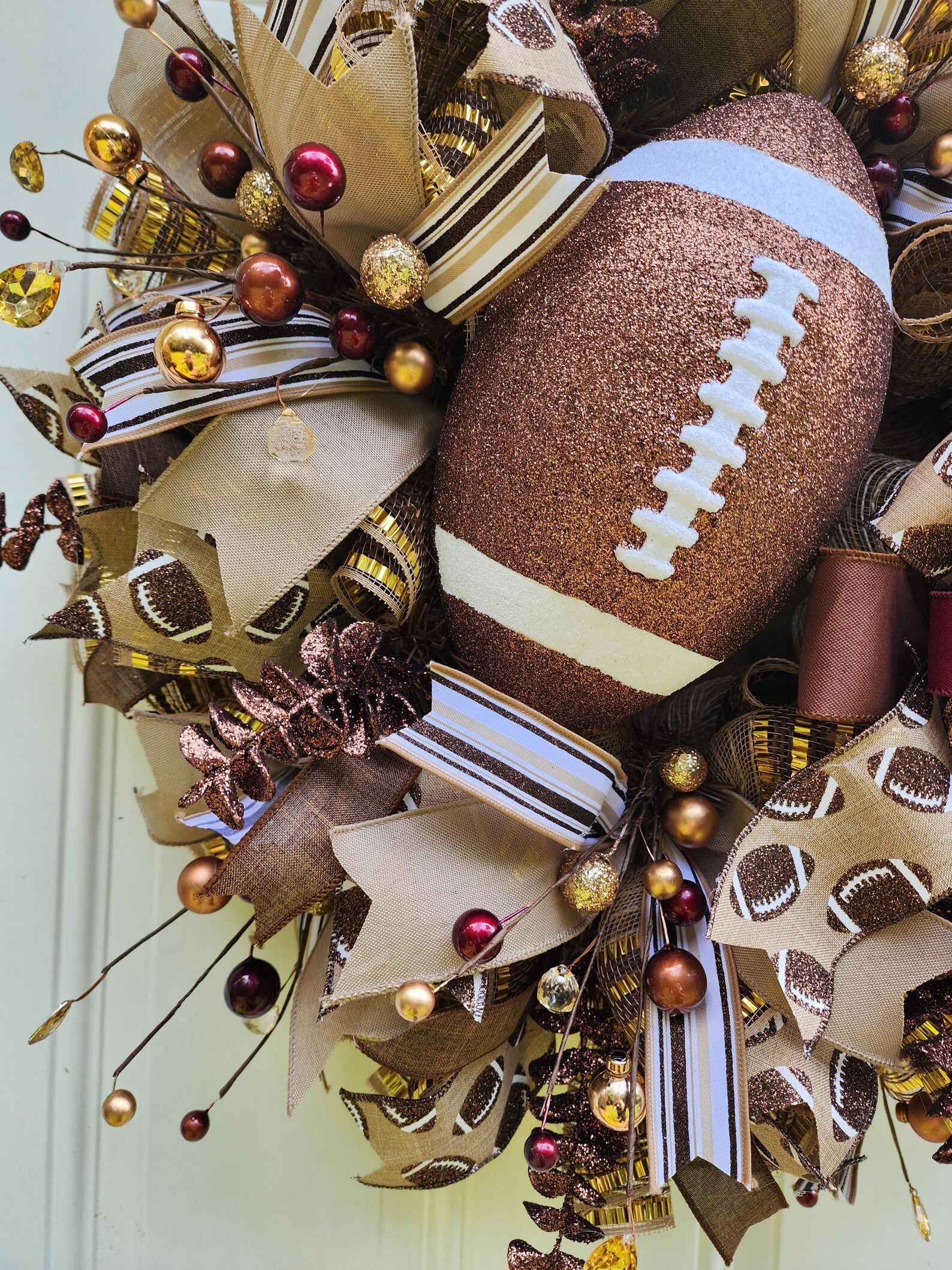 Football Sports Wreath Front Door Decor, Football Door Hanger, Wall ...