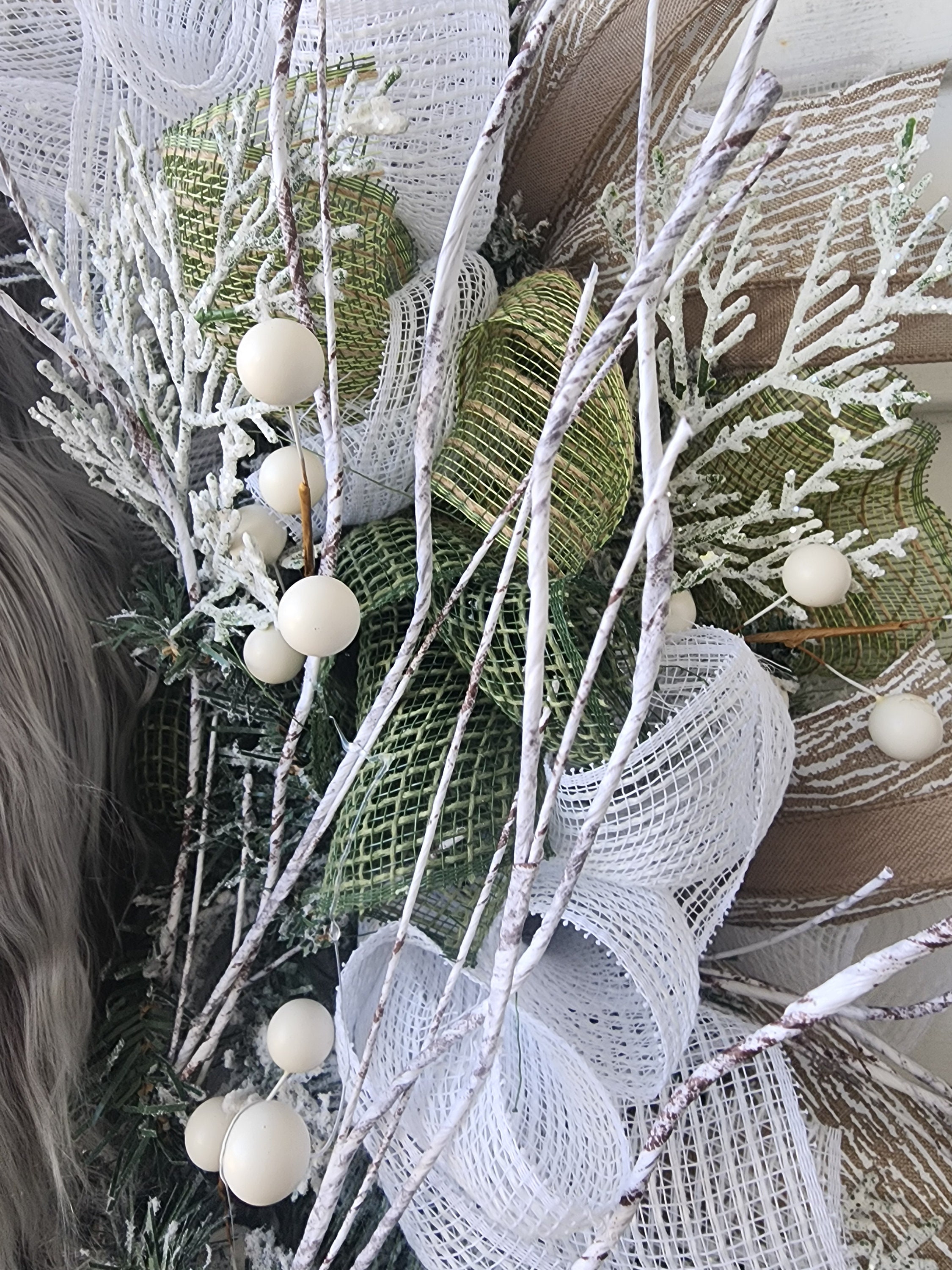 Christmas Winter Woodland Snow Owl Front Door Decor, Farmhouse Door ...