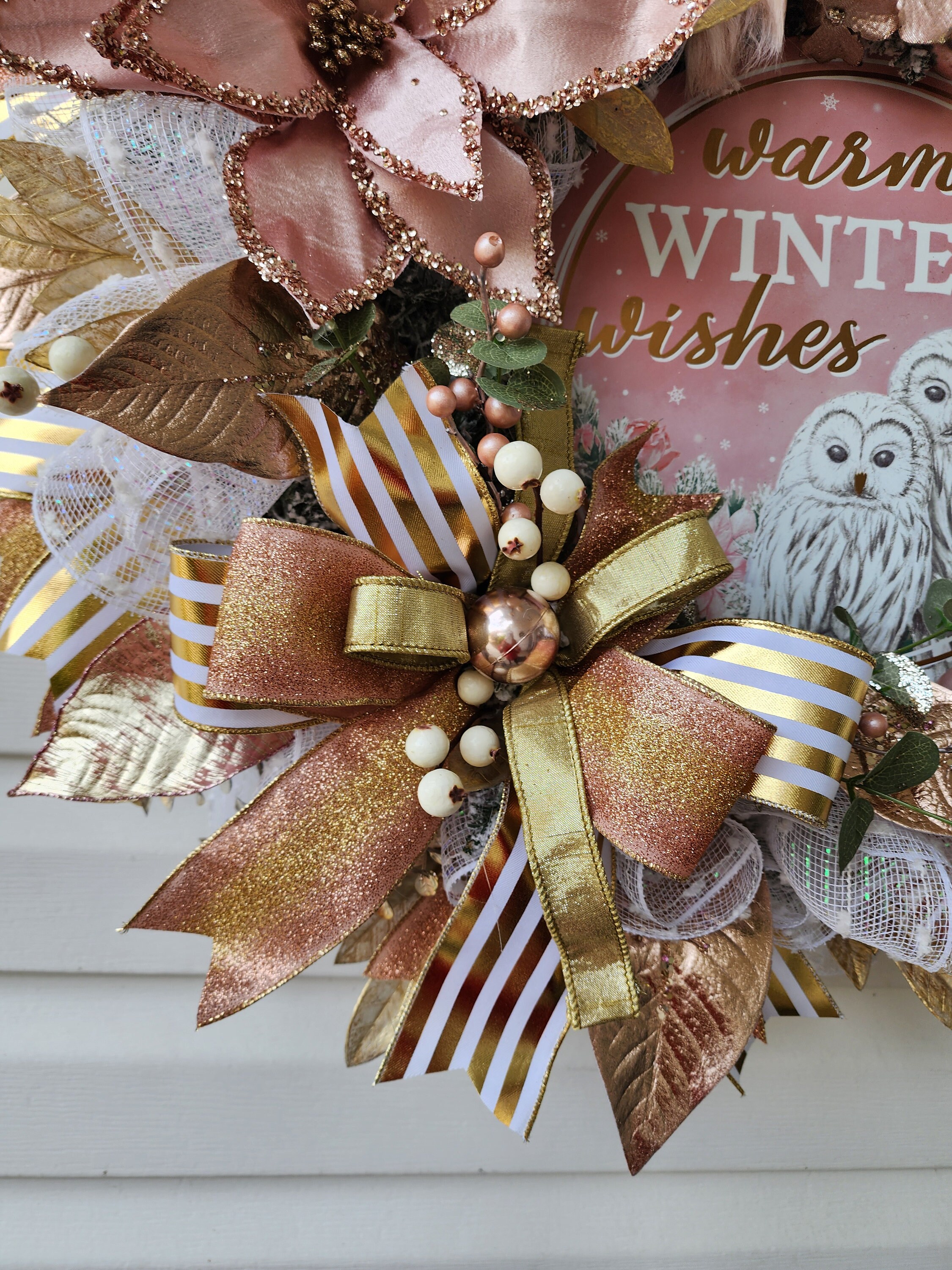 Christmas Winter Snow Owl Front Door Decor, Door Hanging Wall Hanger - Etsy