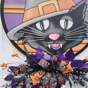 Halloween Black Cat Door Hanger Wall Hanging, Front Door Outdoor Decor ...