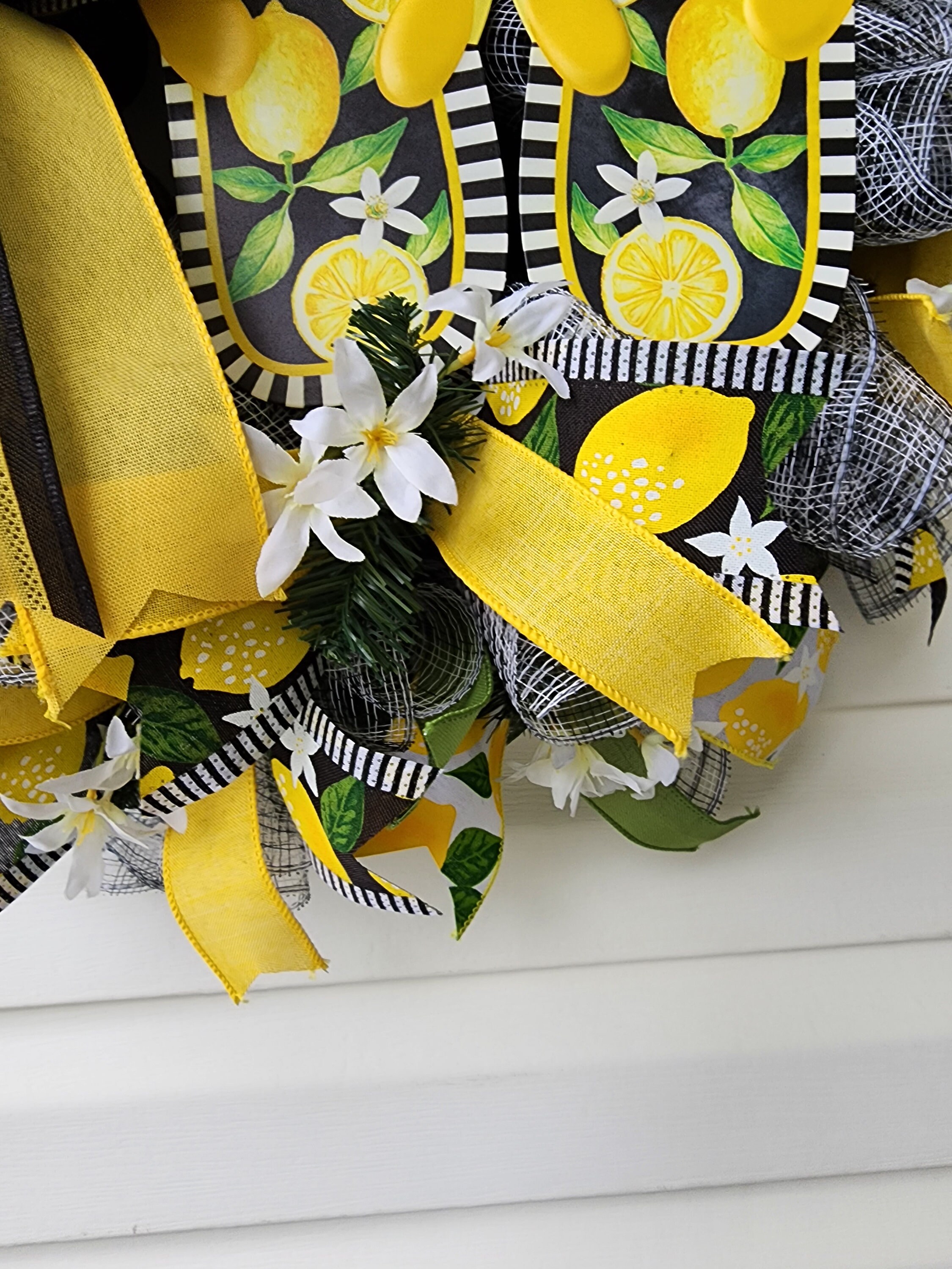 Lemon Flip Flop Summer Wreath Farmhouse Fruit Door Hanger - Etsy