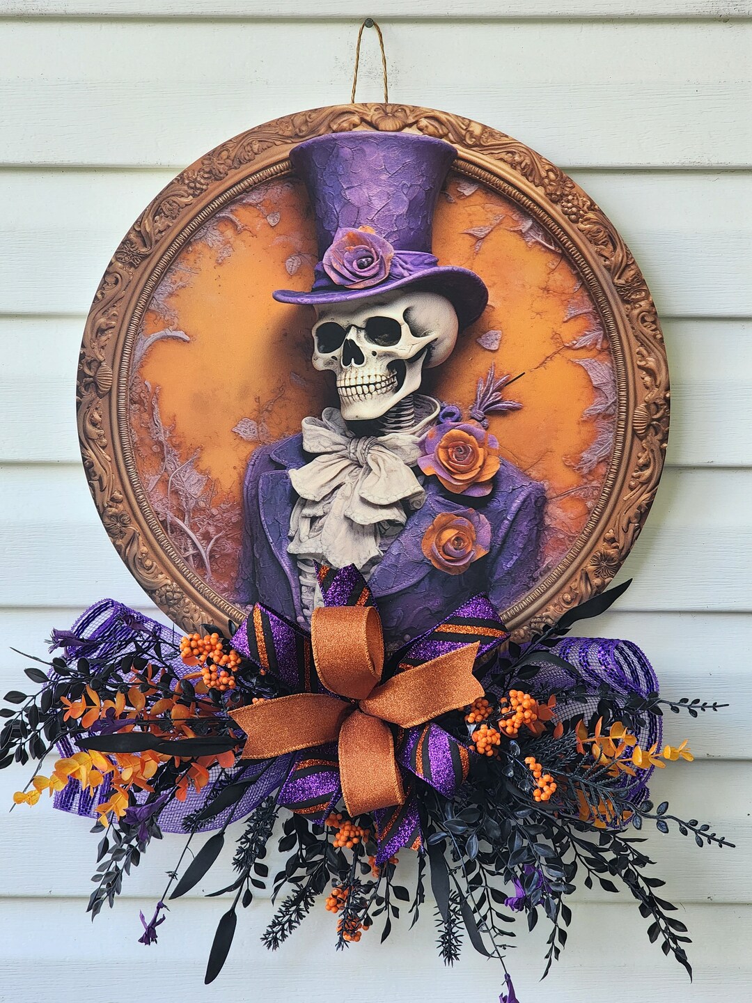 Halloween Skeleton Door Hanger Wall Hanging Front Door - Etsy