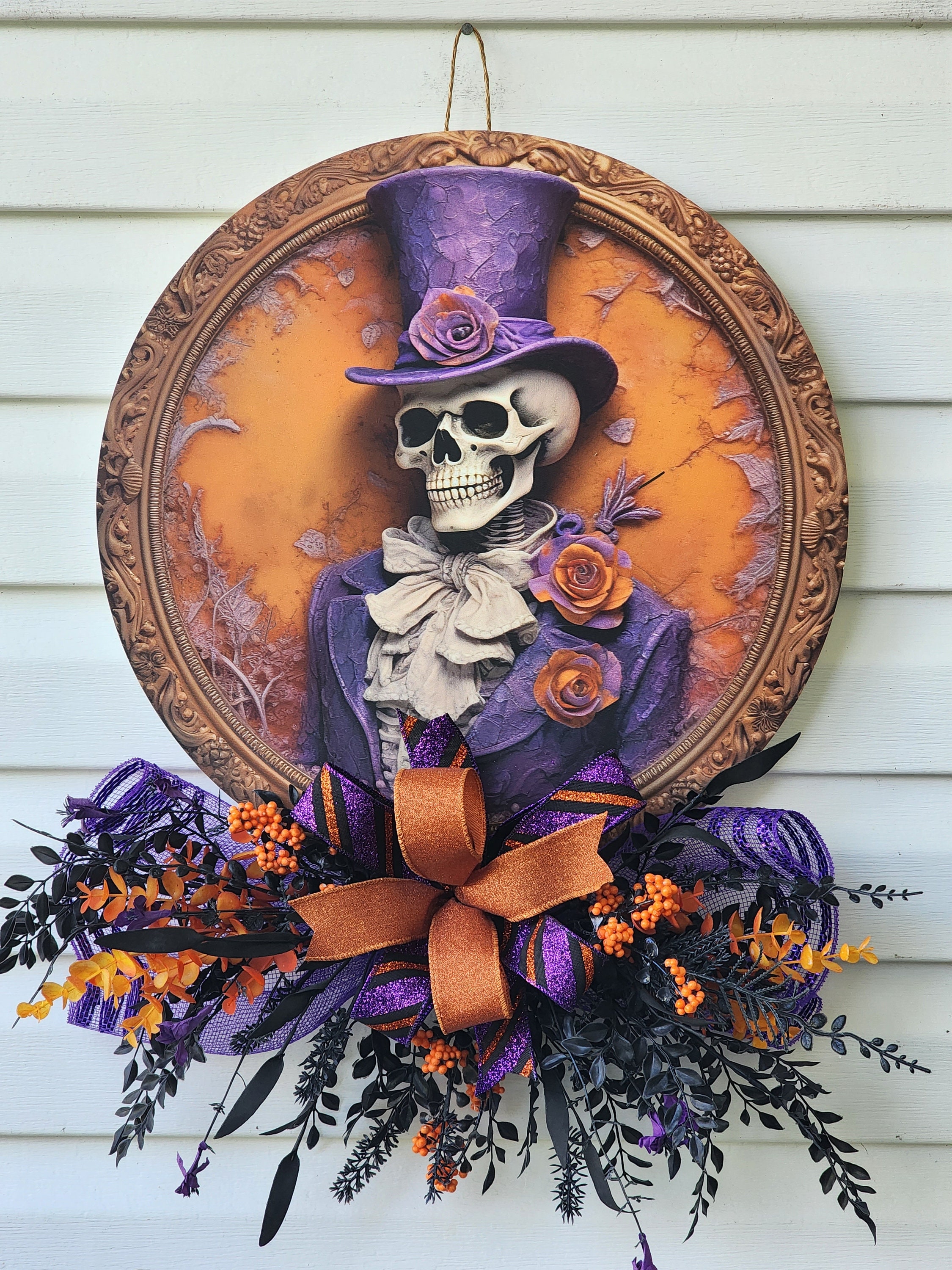 Halloween Skeleton Door Hanger Wall Hanging Front Door - Etsy